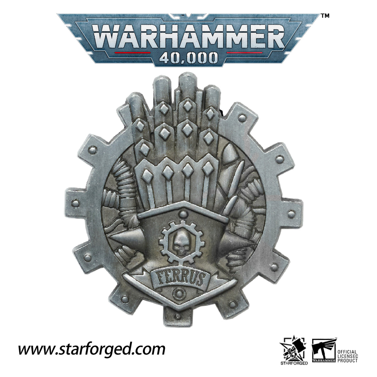 Starforged Warband Chapter Icon Iron Hands Pin Badge Warhammer 40000 B ...
