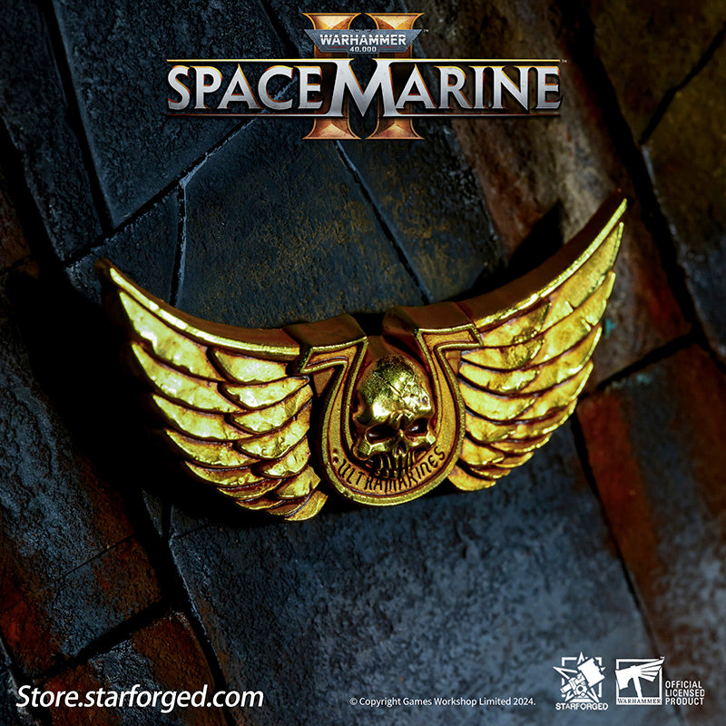 Starforged Warhammer 40K Titus Ultramarines Courage & Honour Pin Badge ...