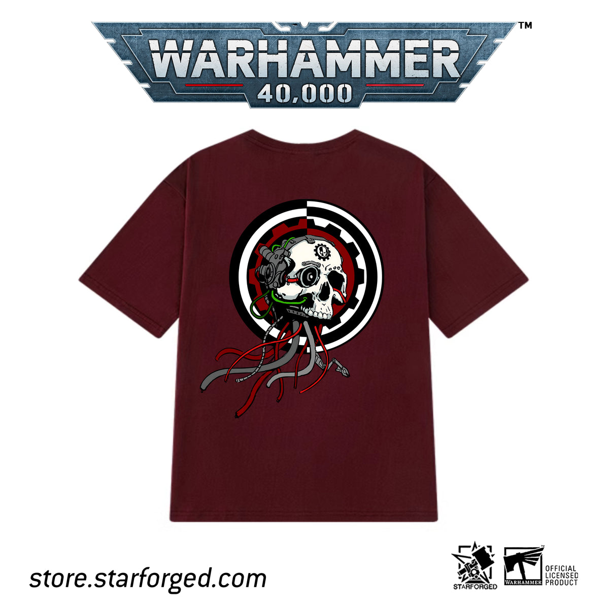 Starforged Adeptus Mechanicus Servo Skull Tshirt Warhammer 40K Deep Re ...