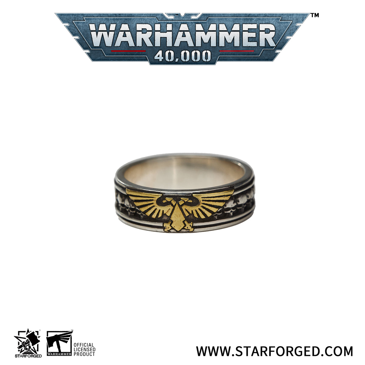 Starforged Insignia Aquilon Imperium of Man Warhammer Eagle Ring Gold ...