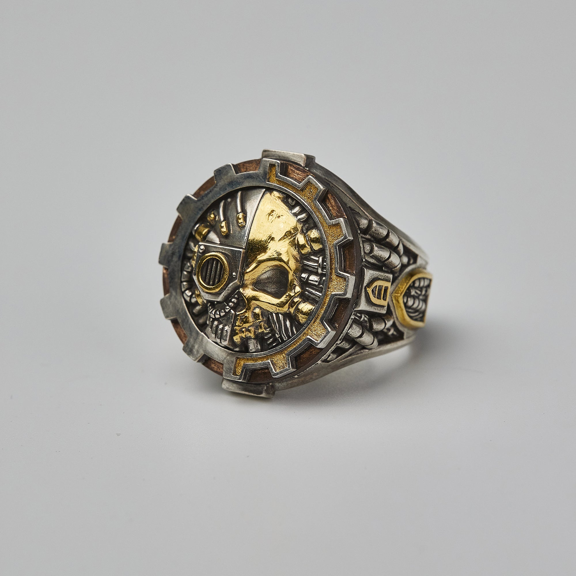 Warhammer 40K Adeptus Mechanicus Seal of Machine God Gold Ring Punk St ...