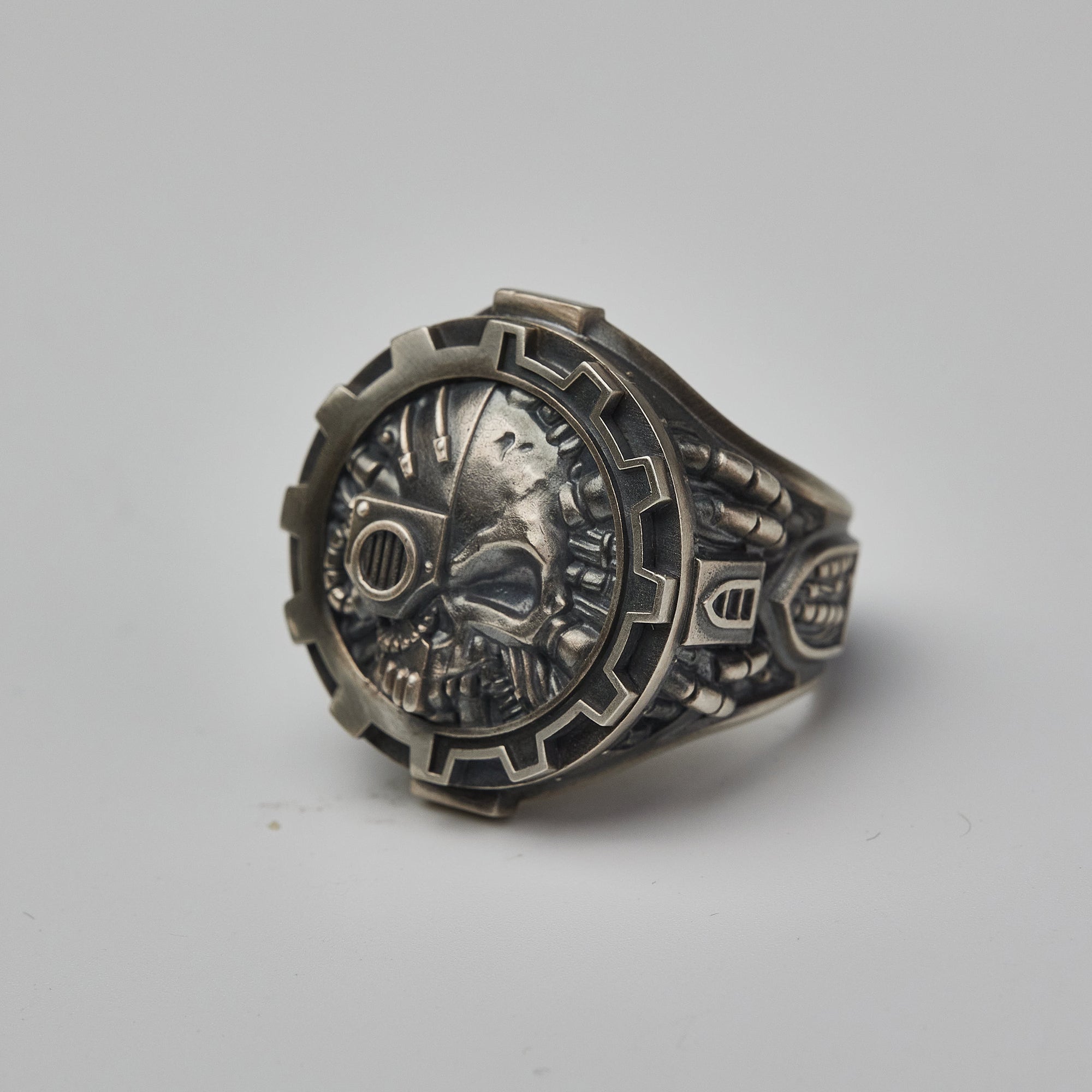 Warhammer 40K Adeptus Mechanicus Seal of Machine God Silver Ring Punk ...