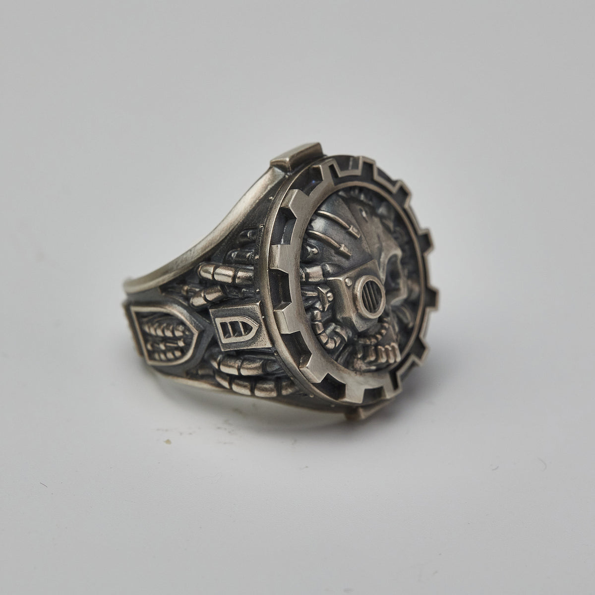 Warhammer 40K Adeptus Mechanicus Seal of Machine God Silver Ring Punk ...