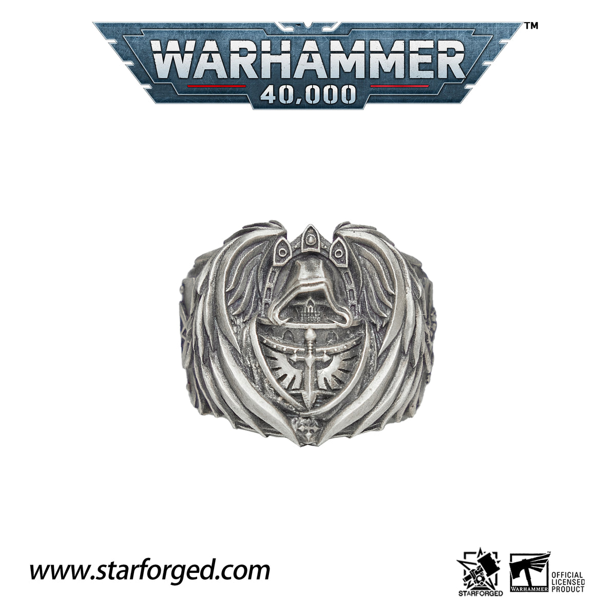 Starforged Warhammer 40K Mark of HexagramMaton Dark Angel Ring Men‘s ...